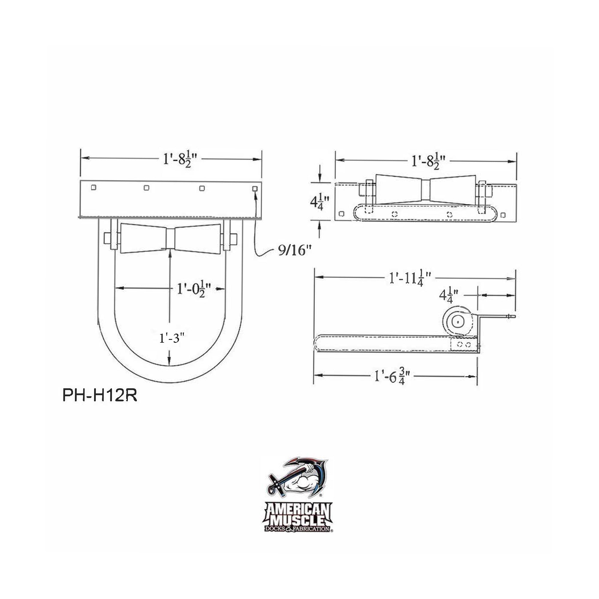 Hoop Pile Guide (Rubber Roller) - Boat Dock Hardware – American Muscle ...