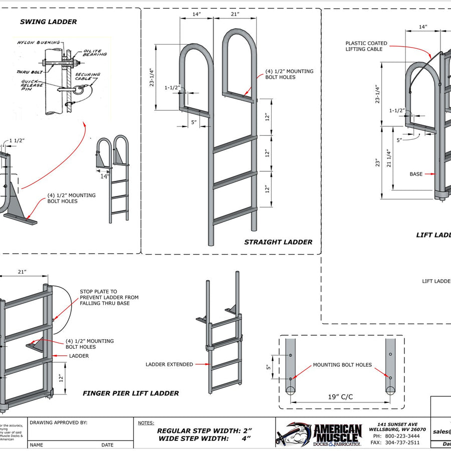 Retractable Lift Ladder - Boat Dock Accessories – American Muscle Docks